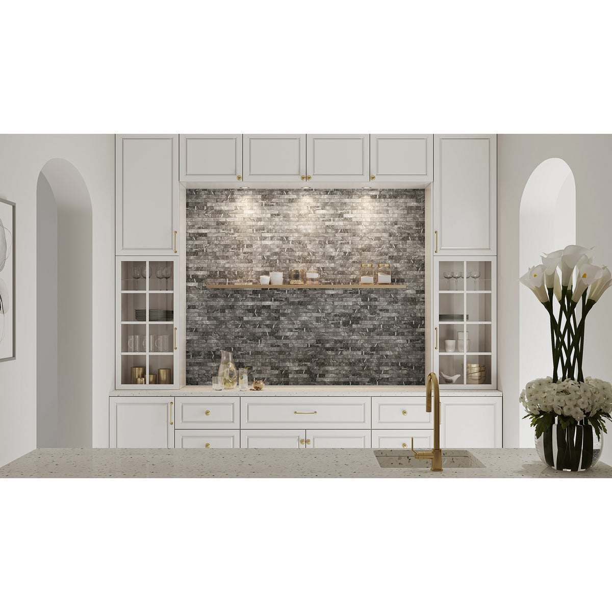 Offset Brick Mosaic | MATERIAL Bespoke Stone + Tile